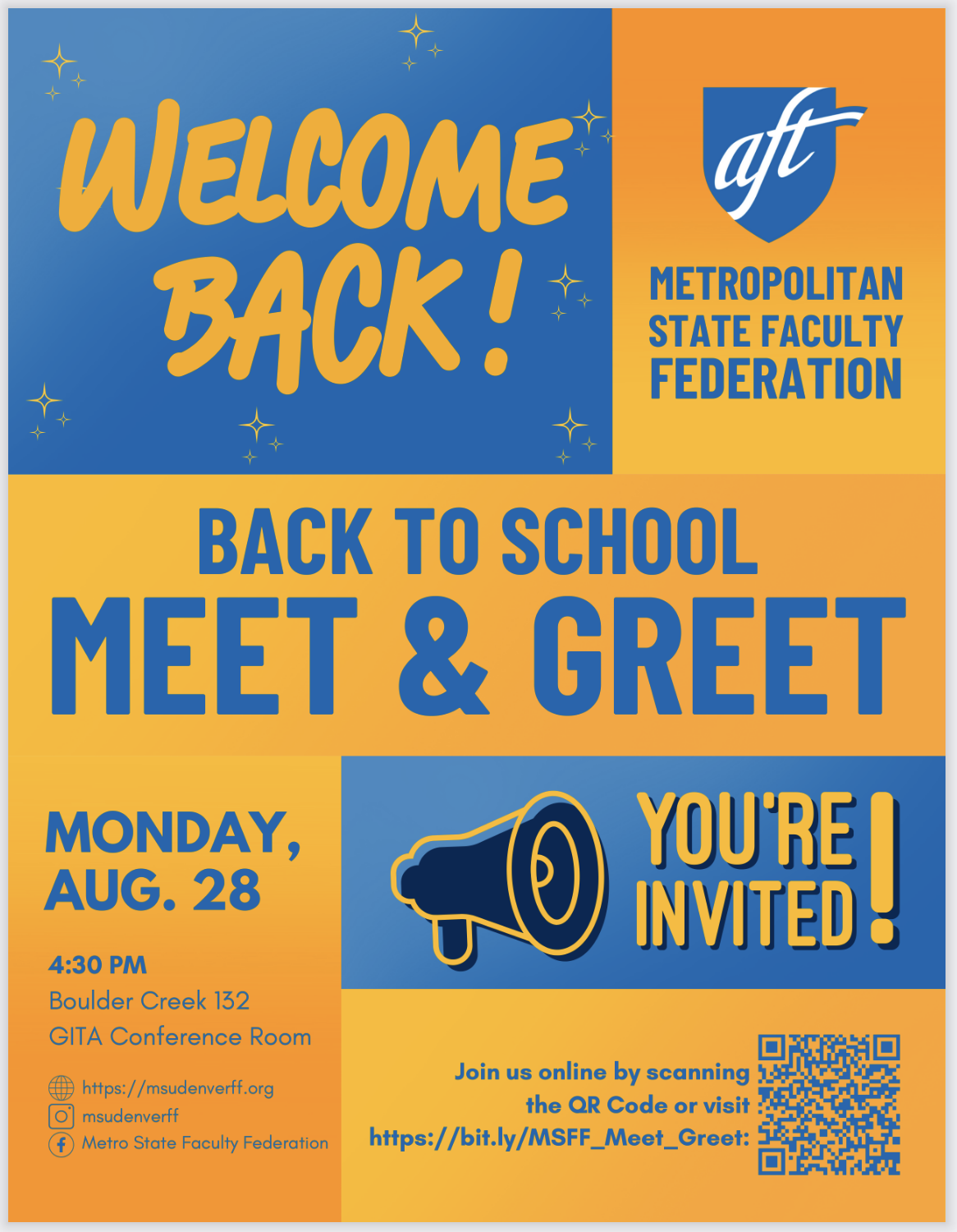 Meet & Greet Fall 2023 – MSU Denver Faculty Federation